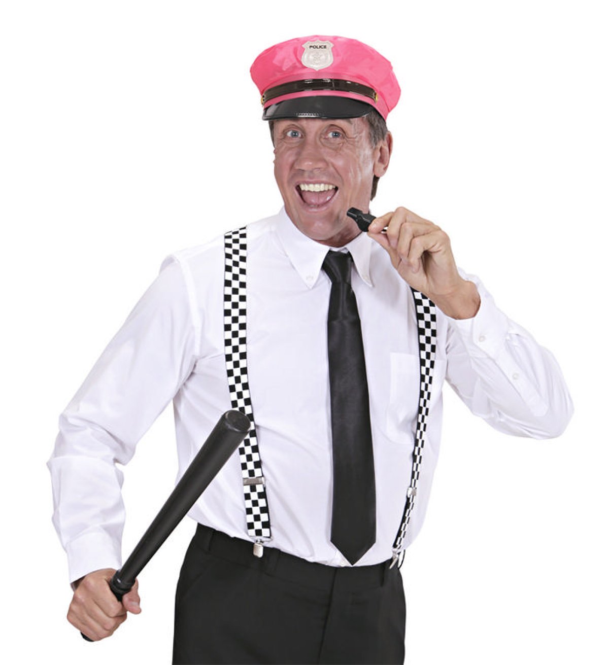 Neon Politi Hat, pink til 69 kr. på Temashop.dk