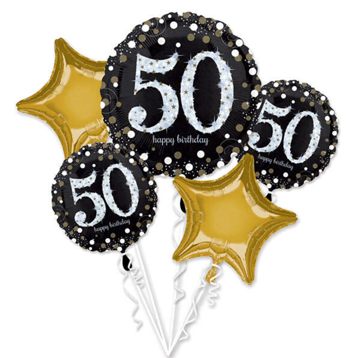 50 Års Fødselsdags Ballon Buket til 129 kr. på Temashop.dk