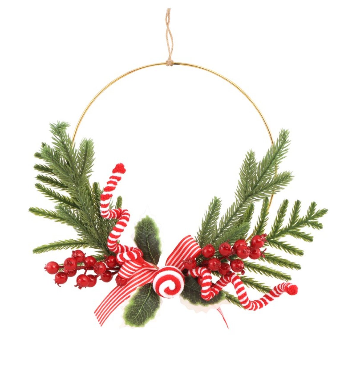 Julekrans Med Røde Bær Ophæng til 79 kr. på Temashop.dk