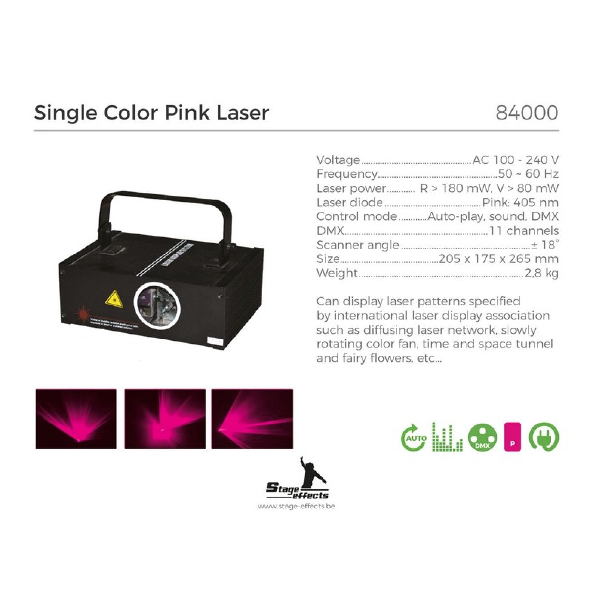 Laser Projektor Pink til 1999 kr. på Temashop.dk