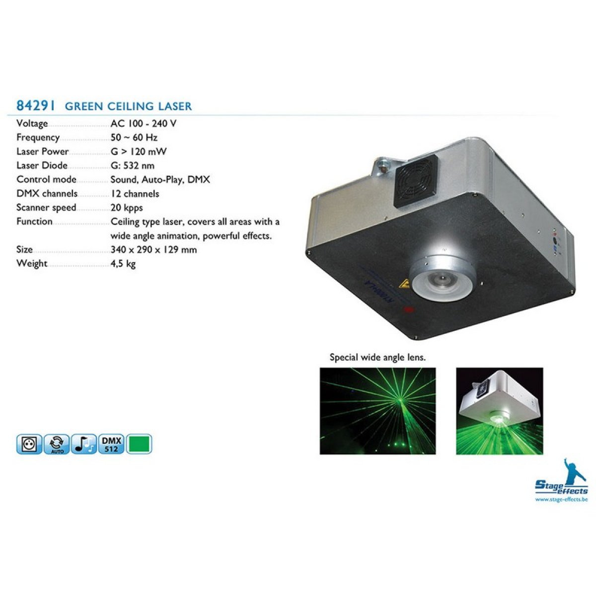 Loftlaser Lyseffekt Projektor Grøn til 3699 kr. på Temashop.dk