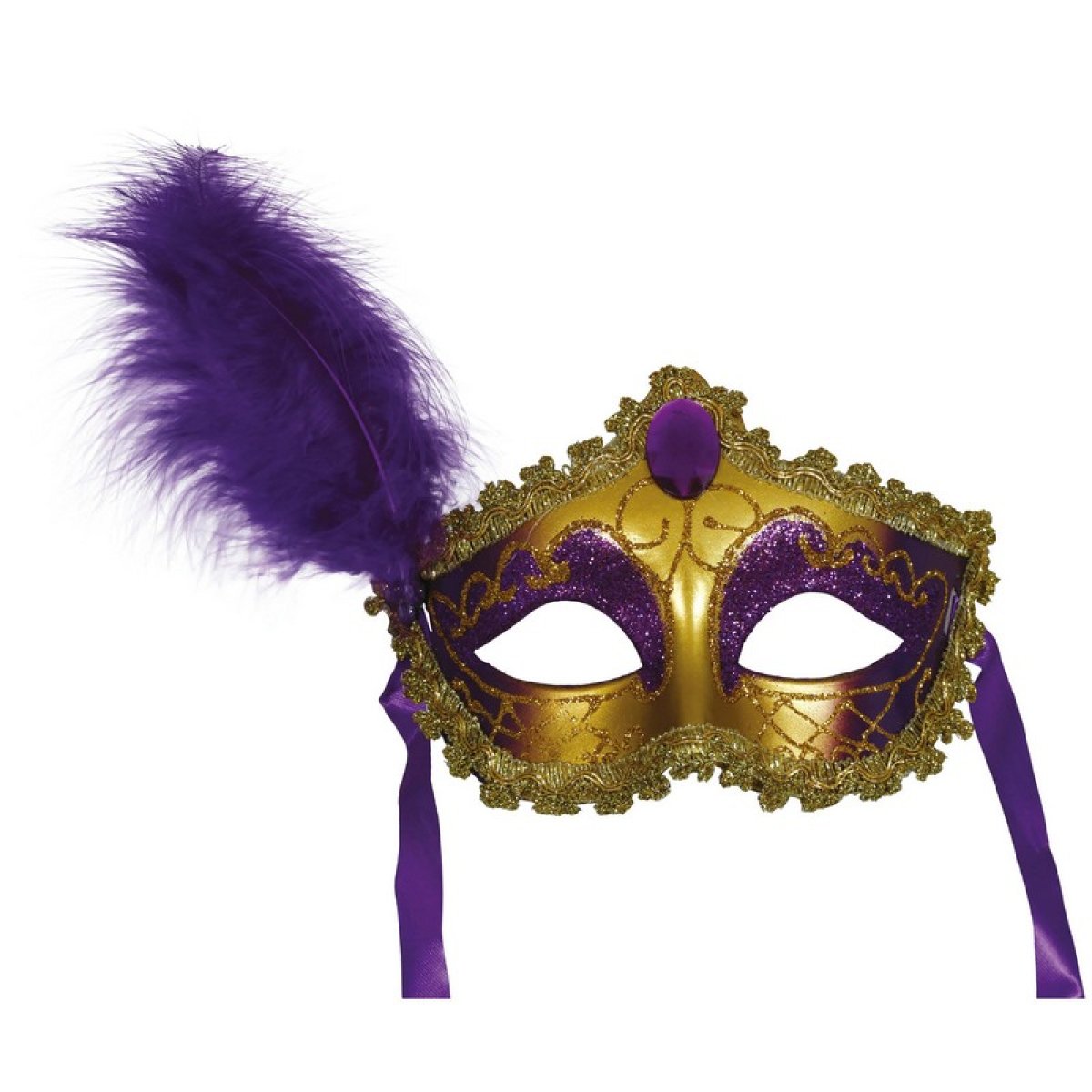 Masquerade Fjer Øjenmaske Lilla til 49 kr. på Temashop.dk