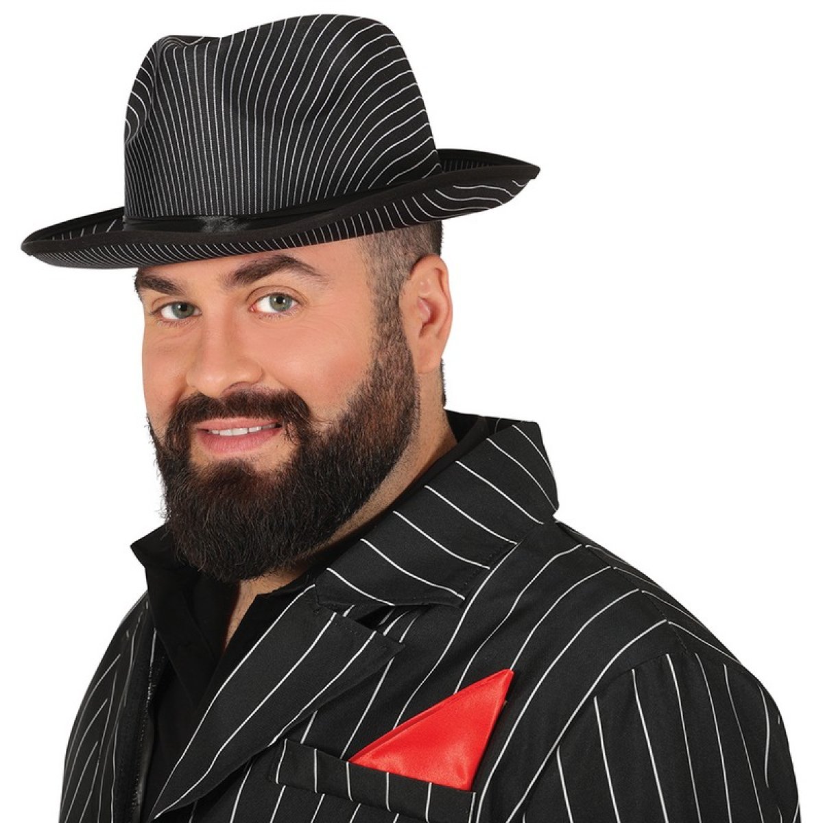 Stribet Gangster Fedora Sort til 69 kr. på Temashop.dk