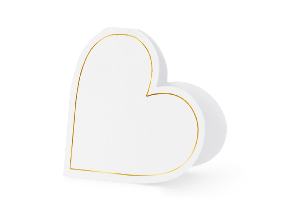 Hjerte Bordkort Hvid/Guld til 19 kr. på Temashop.dk