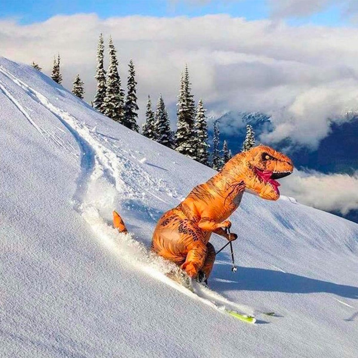 Oppustelig T-Rex Gigantisk Kostume til 699 kr. på Temashop.dk