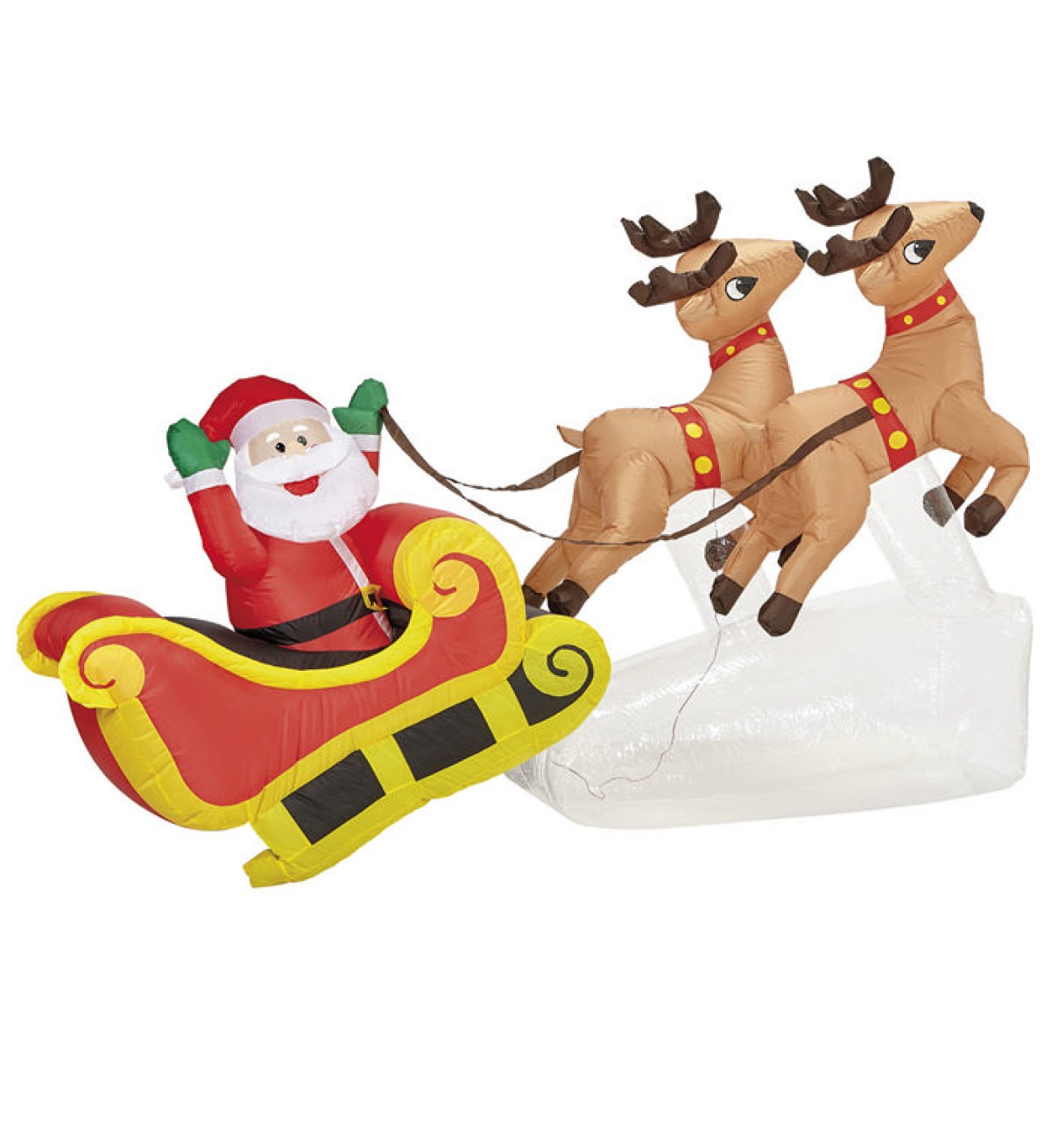 Oppustelig Stor Lysende Julemand I Slæde til 999 kr. på Temashop.dk
