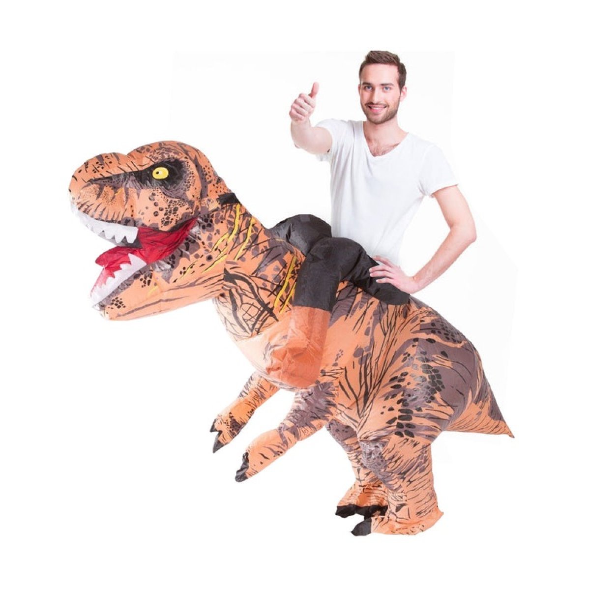 Oppustelig T-Rex Carry Me Kostume til 599 kr. på Temashop.dk