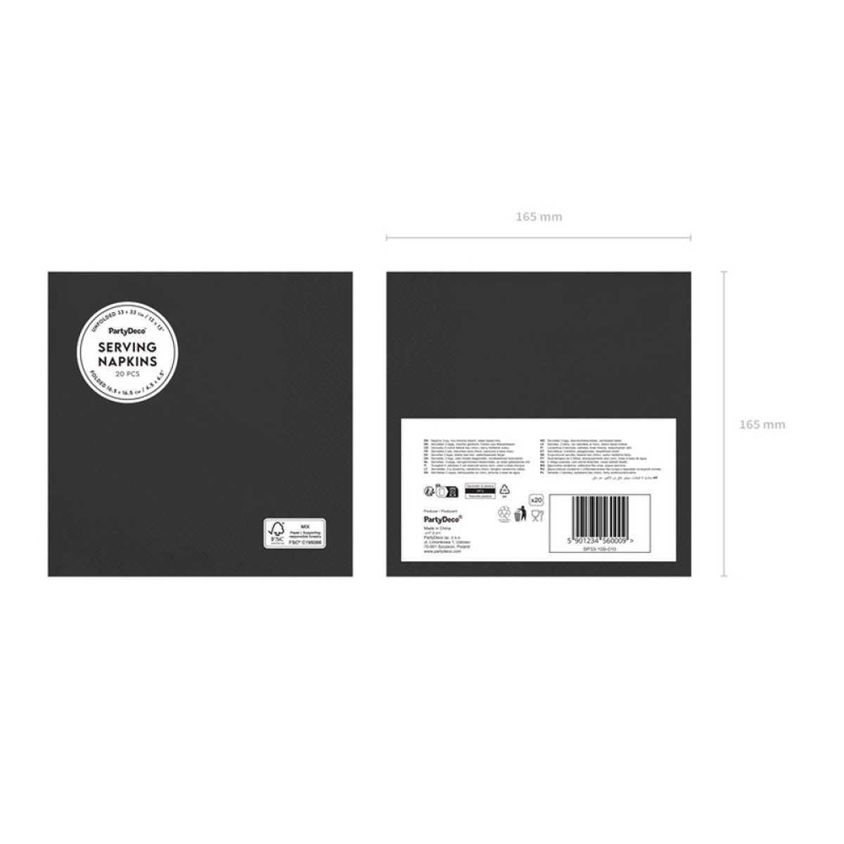 Servietter Sort til 39 kr. på Temashop.dk