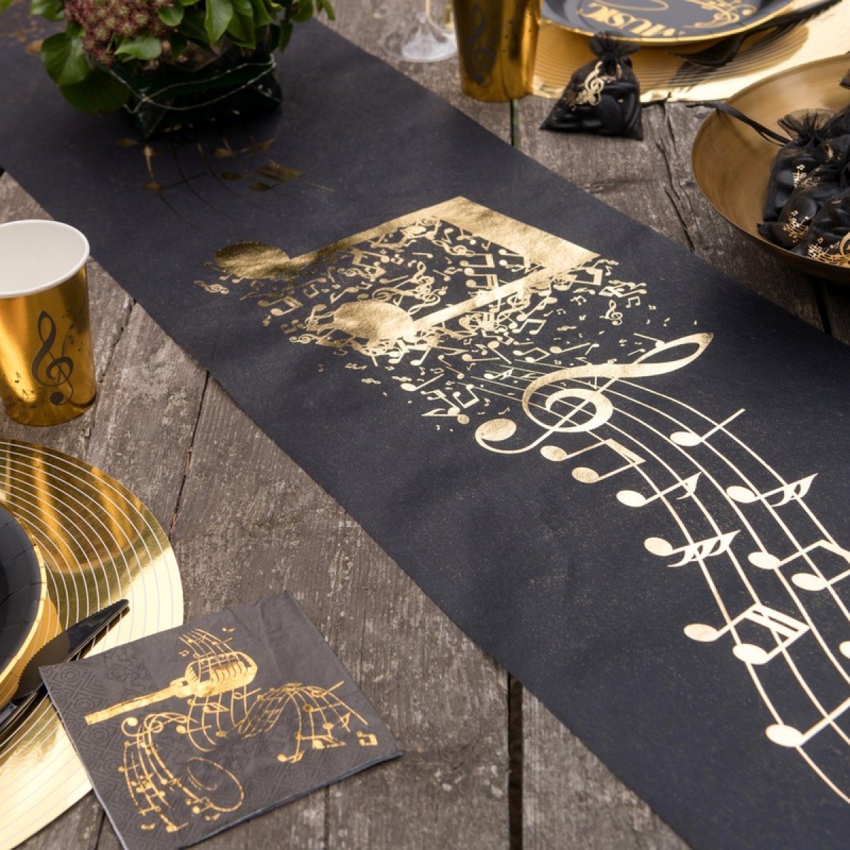 Musik Bordløber Guld/Sort til 69 kr. på Temashop.dk