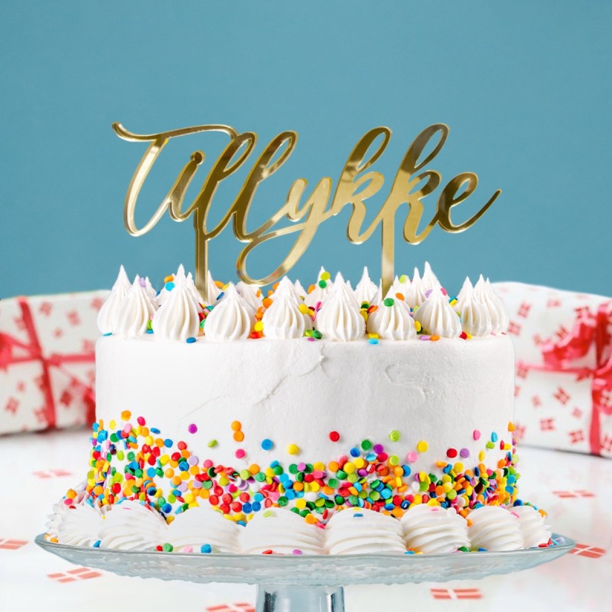 Køb Tillykke Kagetopper Guld til kun 39 kr | Temashop.dk