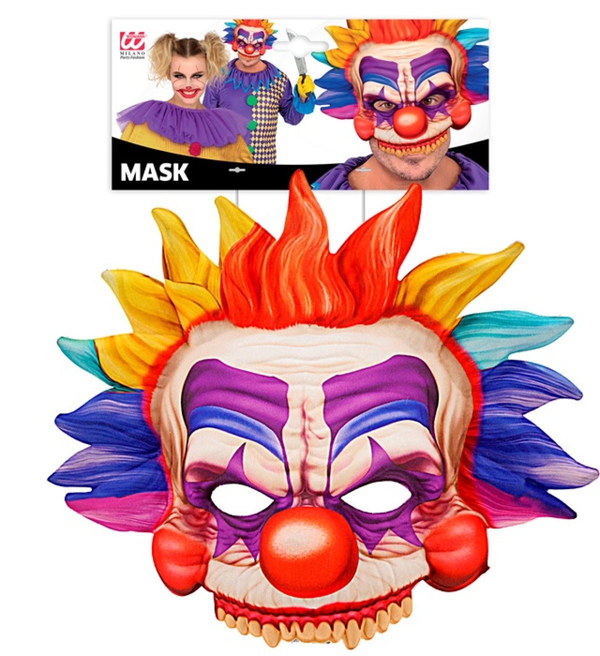 Psykopat Klovn Maske Regnbue til 59 kr. på Temashop.dk
