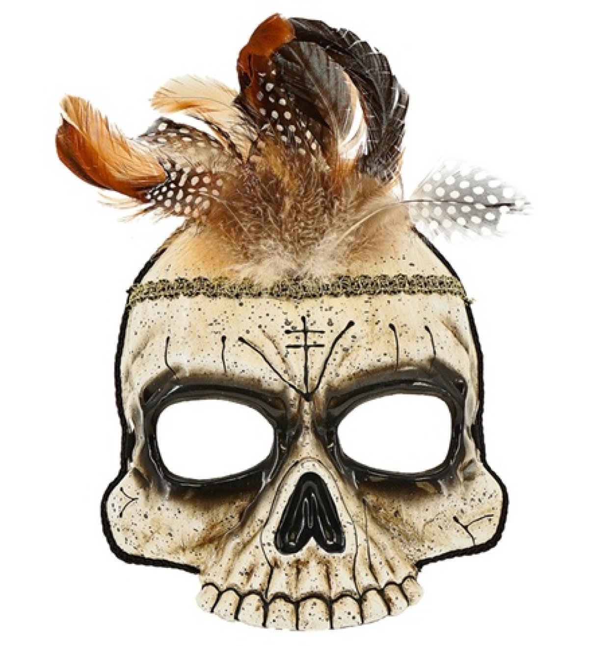 Voodoo Kranie Maske Med Fjer til 59 kr. på Temashop.dk