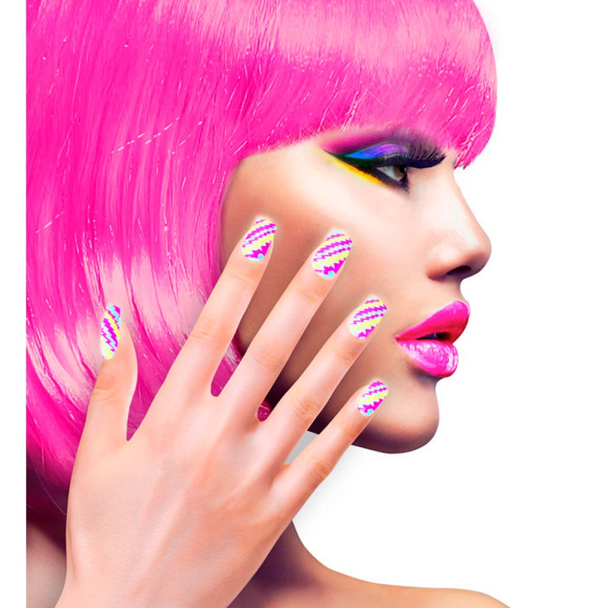Neon Striber Negle Pink til 39 kr. på Temashop.dk
