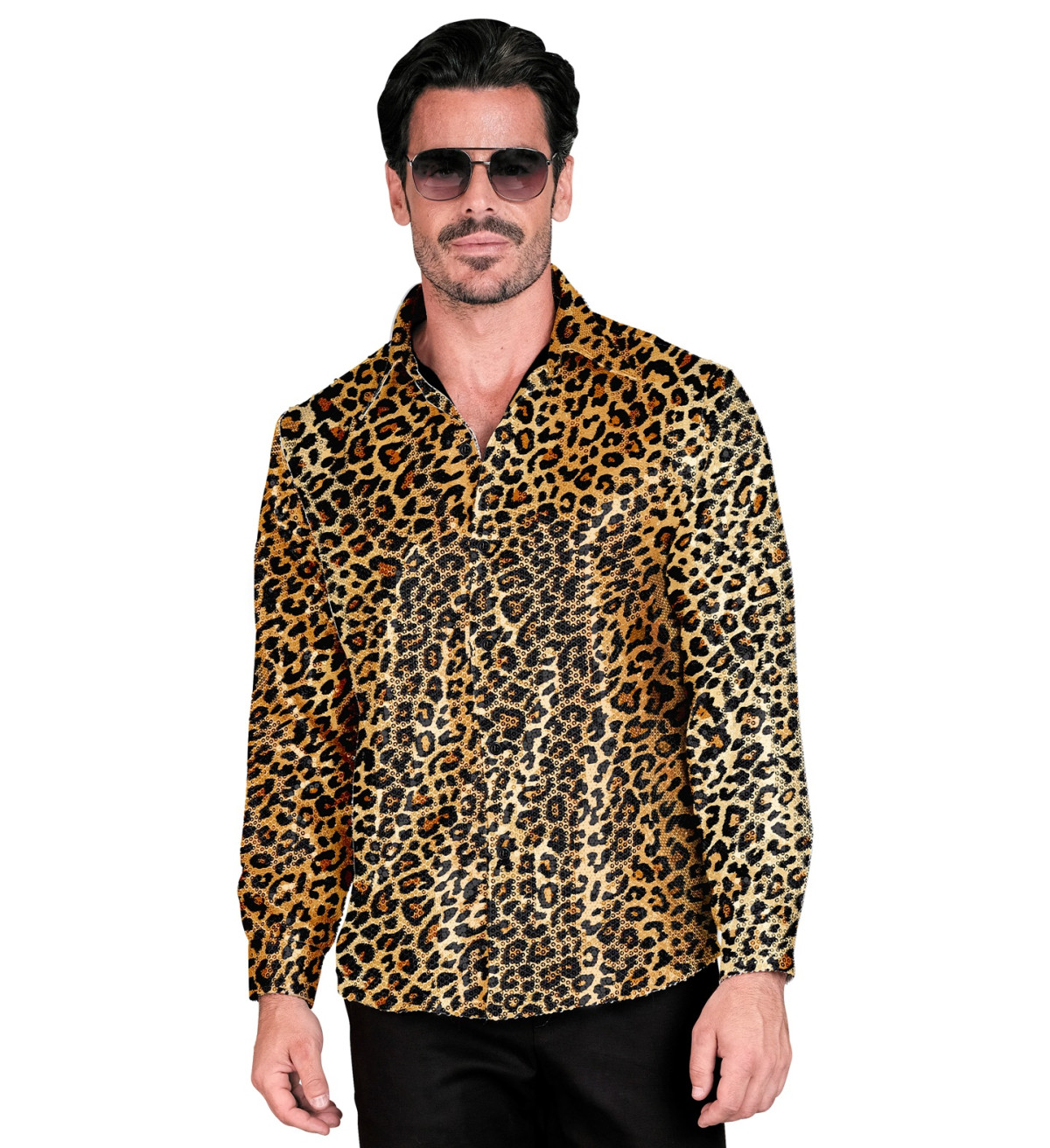 Leopardplettet Pailletskjorte til 399 kr. på Temashop.dk