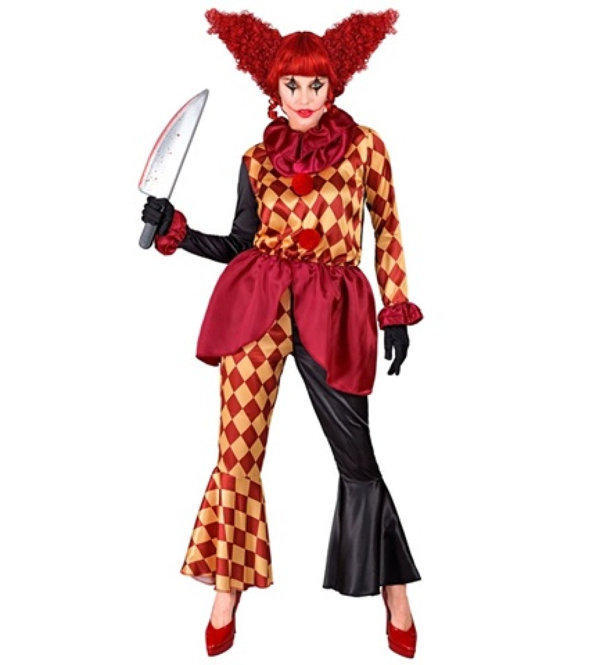 Ternet Horror Klovn Kostume Rød/Sort til 229 kr. på Temashop.dk