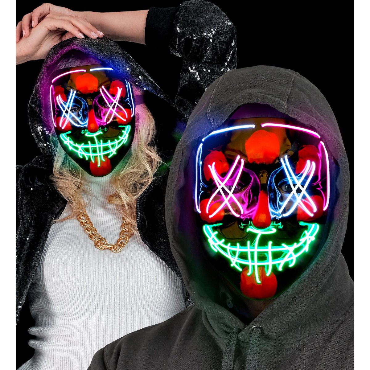 Purge LED Maske Blå/Pink/Grøn til 99 kr. på Temashop.dk