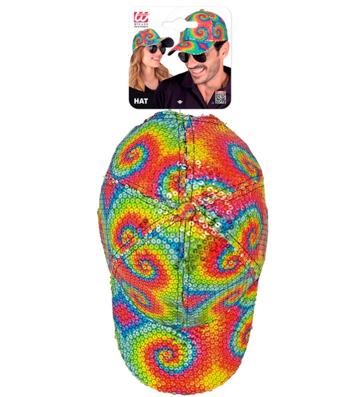 Tie-Dye Paillet Kasket Regnbue til 59 kr. på Temashop.dk