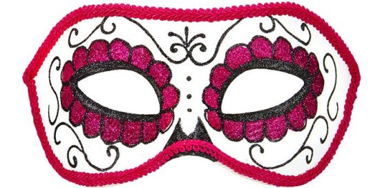 Day Of The Dead øjenmaske, sort/rød til 69 kr. på Temashop.dk